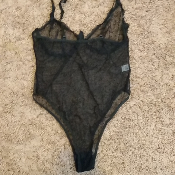 Unbranded | Intimates & Sleepwear | Black Polka Dot Mesh Lace Trim ...